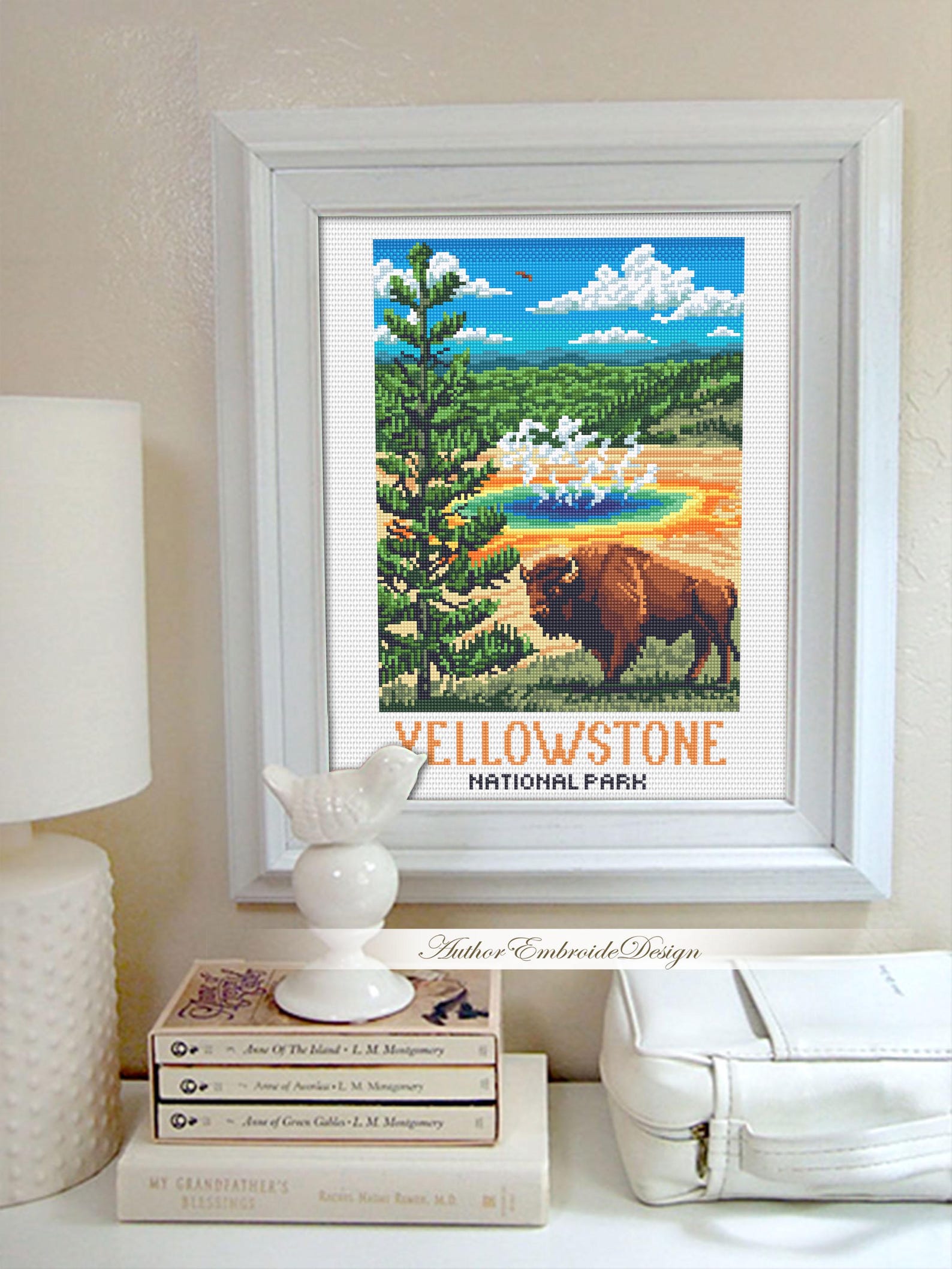 Yellowstone National Park Cross Stitch Pattern PDF Download Buffalo ...