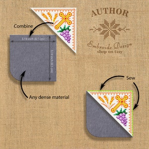 Corner Bookmark Cross Stitch Pattern PDF Download Simple Handmade ...