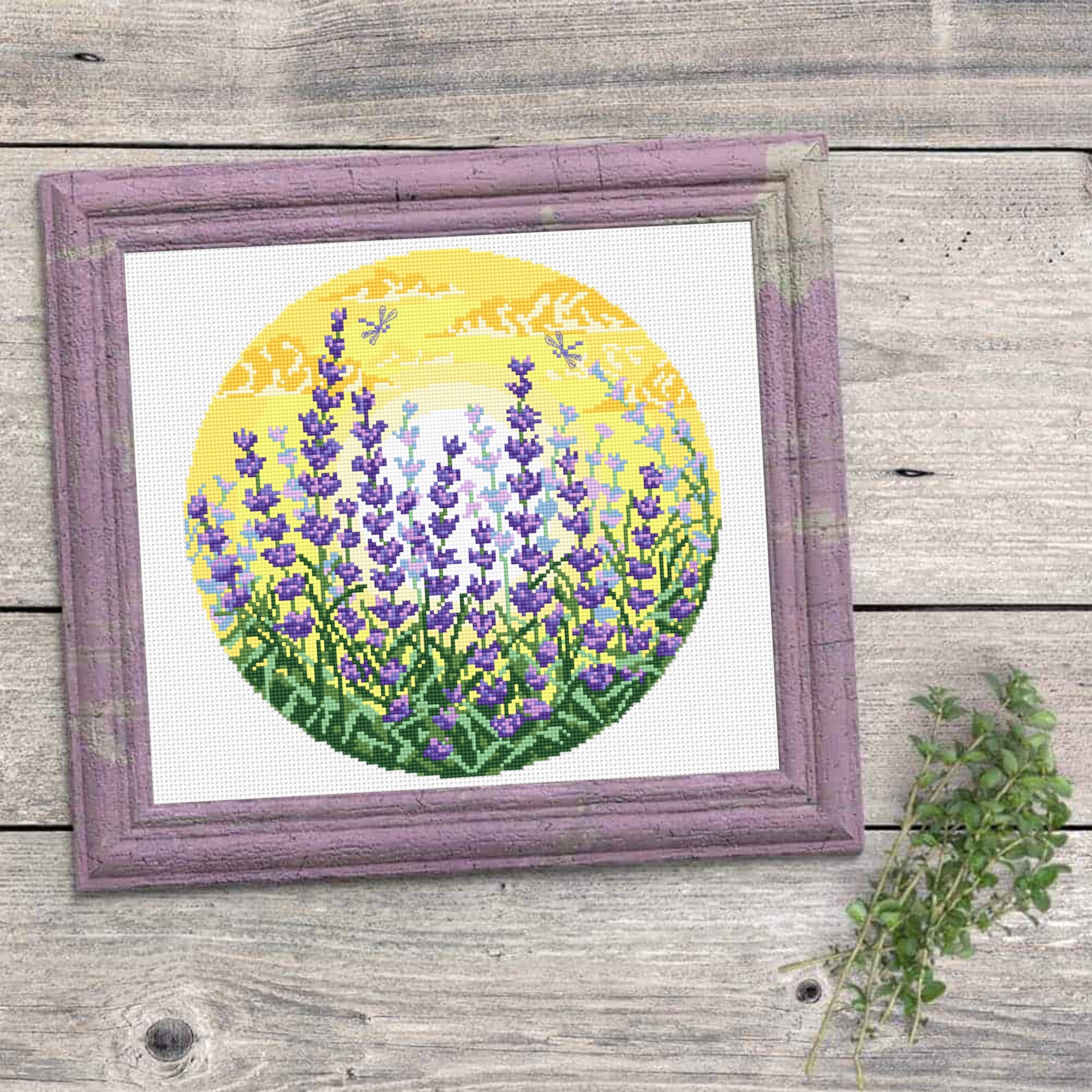 Lavender Flower Cross Stitch Pattern Download PDF Summer Nature Cross ...