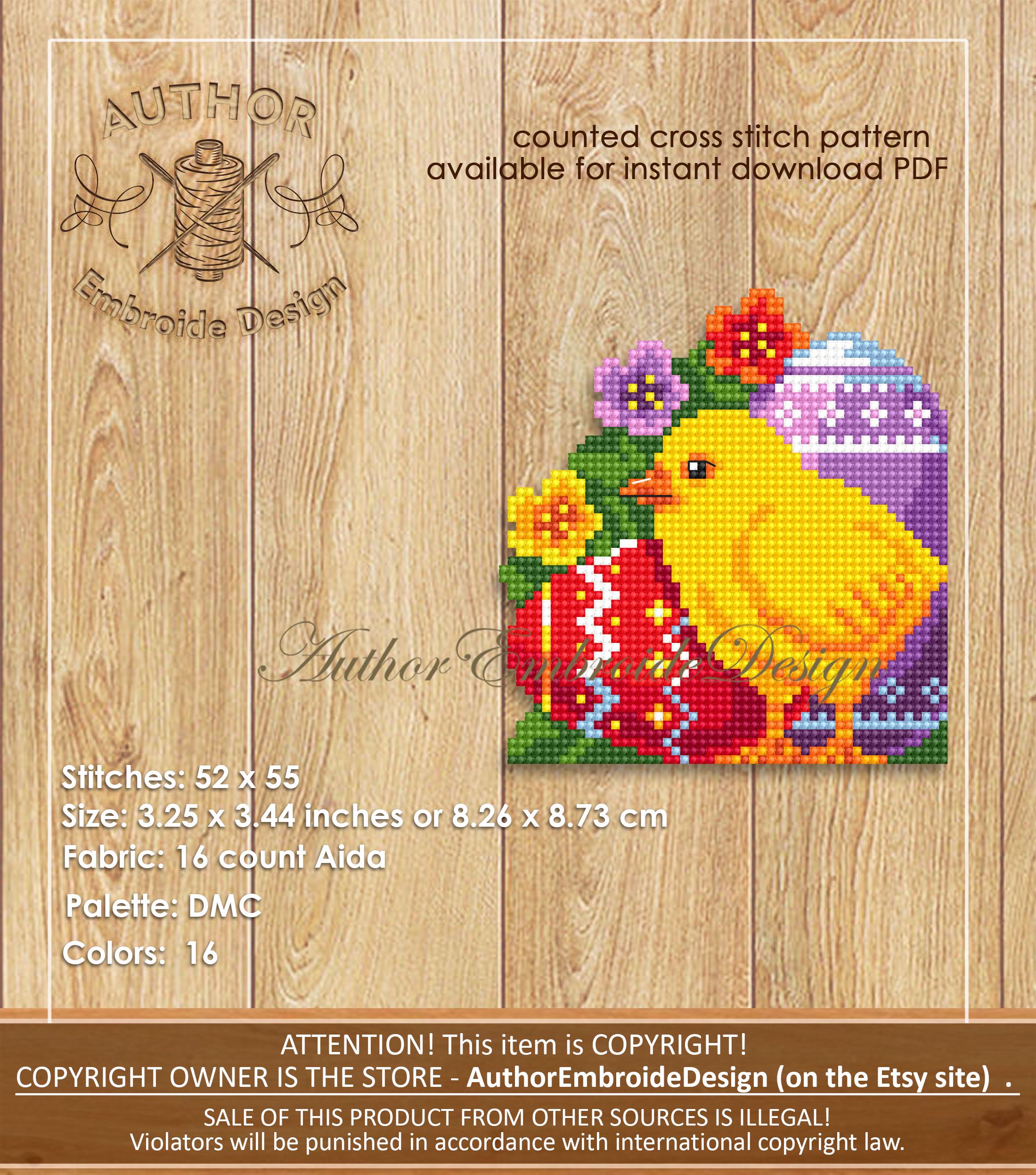Easter Corner Bookmark Cross Stitch Pattern PDF Download Easter Chick ...