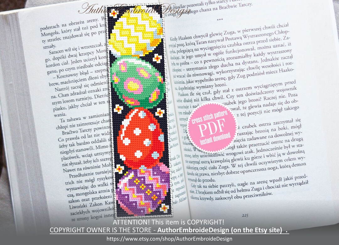Easter Bookmark Cross Stitch Pattern PDF Download Easter Eggs Cross ...