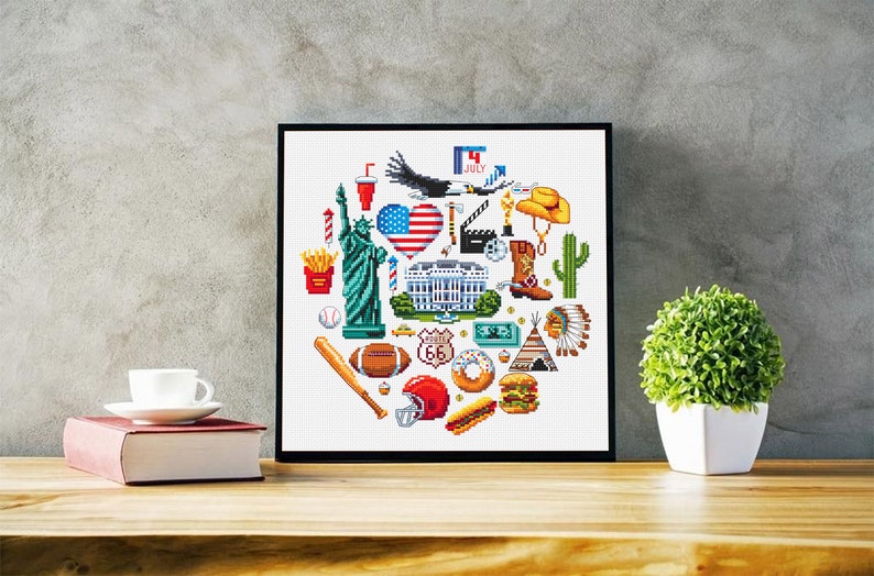 USA Cross Stitch Pattern Download PDF United States of America - Etsy