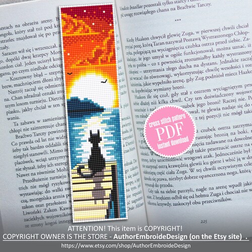 Cat Bookmark Set Cross Stitch Pattern Download PDF Handmade - Etsy