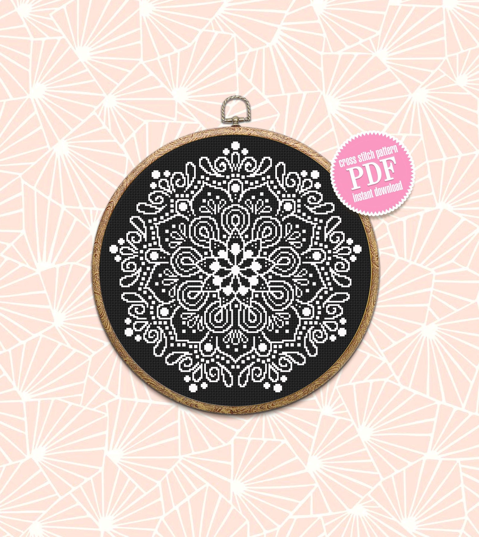 Mandala Cross Stitch Pattern Download PDF Modern Cross Stitch - Etsy