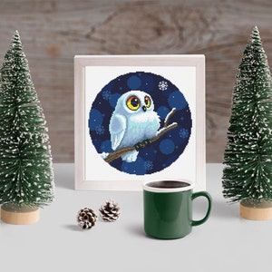 Christmas Owl Cross Stitch Pattern Download PDF Cute Snowy Owl Pattern ...
