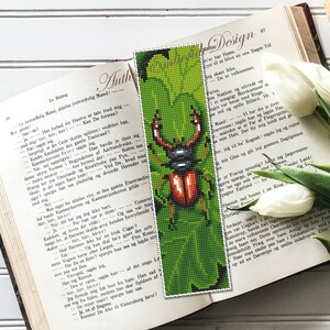 Stag Beetle Bookmark Cross Stitch Pattern PDF Download Bug Cross Stitch ...