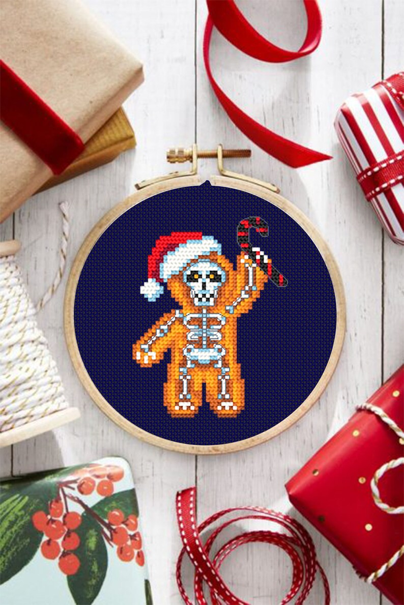 Gothic Gingerbread Man Cross Stitch Pattern Download PDF - Etsy