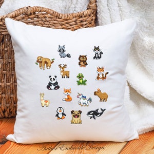 Mini Animal Cross Stitch Pattern PDF Download, Set of Fifteen (15 ...