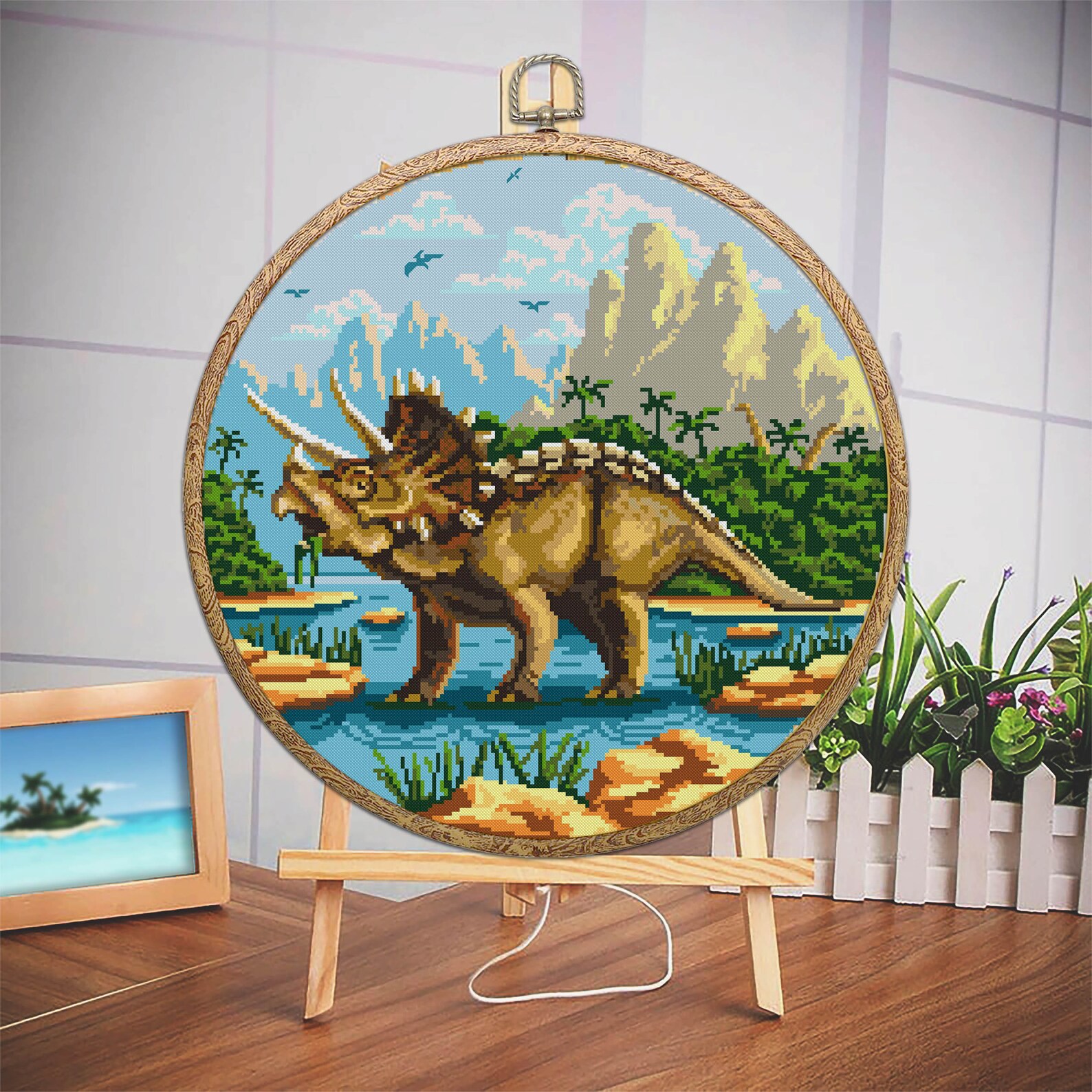 Dinosaur Cross Stitch Pattern Download PDF Ancient Animal - Etsy