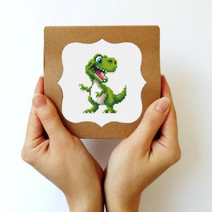 Dinosaur Cross Stitch Pattern PDF Download Set of 4 Small T Rex Cross ...