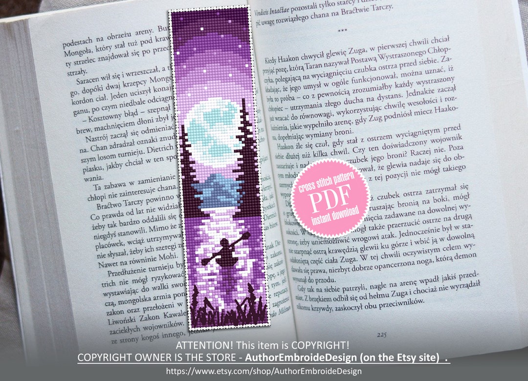 Purple Bookmark Cross Stitch Pattern Download PDF Simple Handmade ...