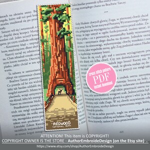 Redwood National Park Bookmark Cross Stitch Pattern PDF Download Nature ...