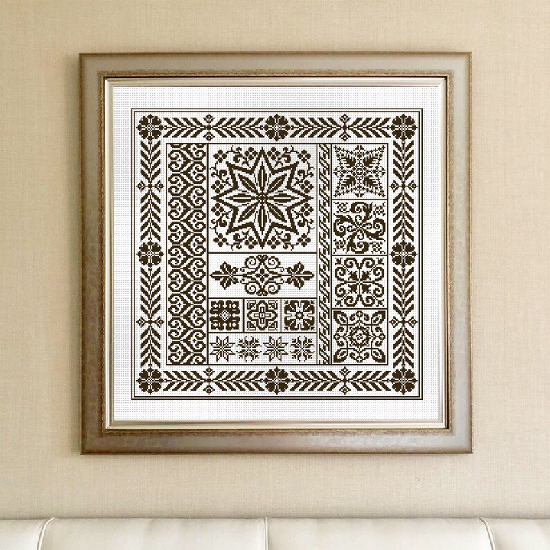 Quaker Sampler Cross Stitch Pattern PDF Download Scandinavian - Etsy