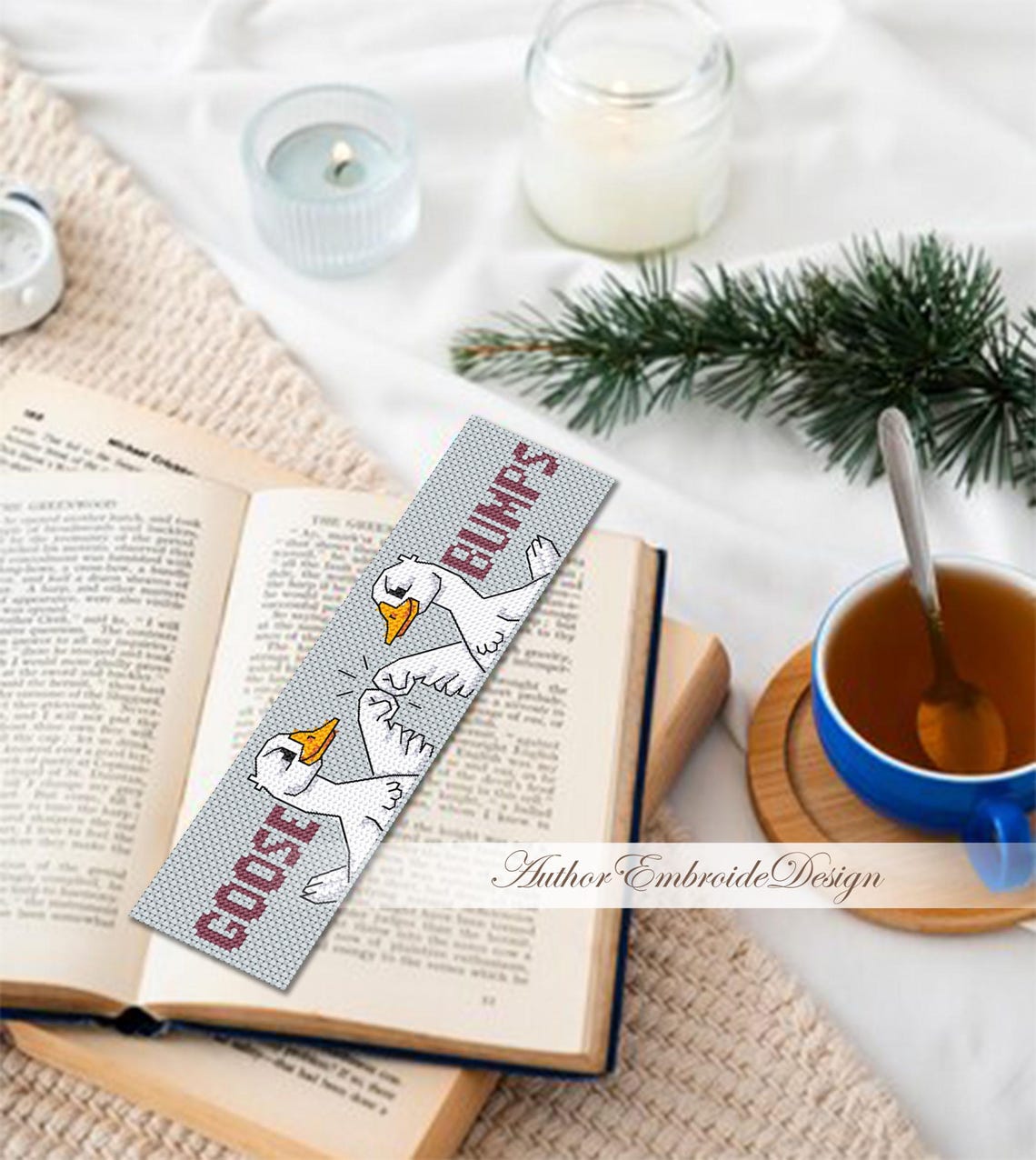 Goose Bumps Bookmark Cross Stitch Pattern PDF Download Silly Goose ...
