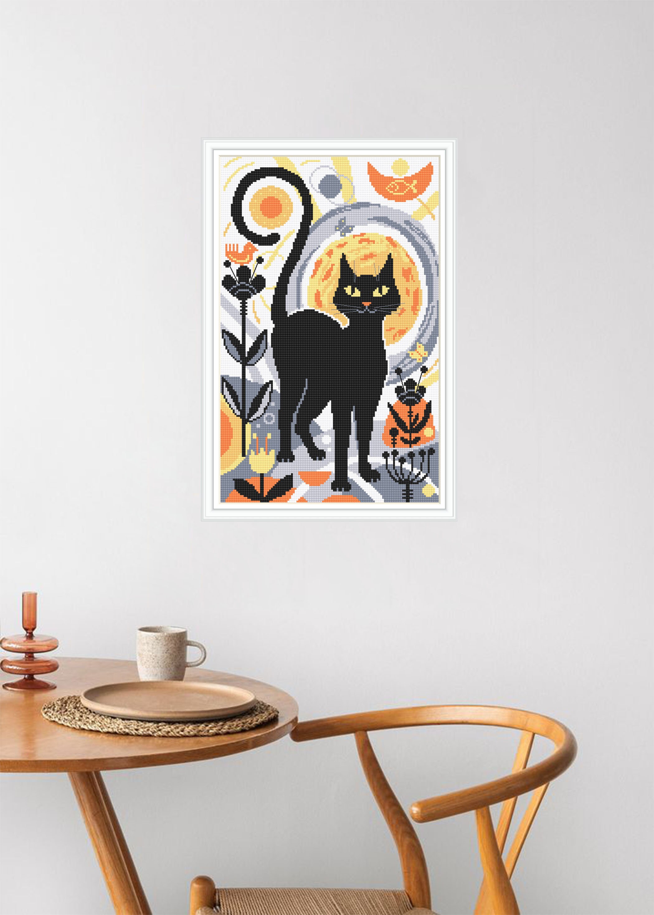 Boho Cat Cross Stitch Pattern PDF Download Boho Cross Stitch Chart ...