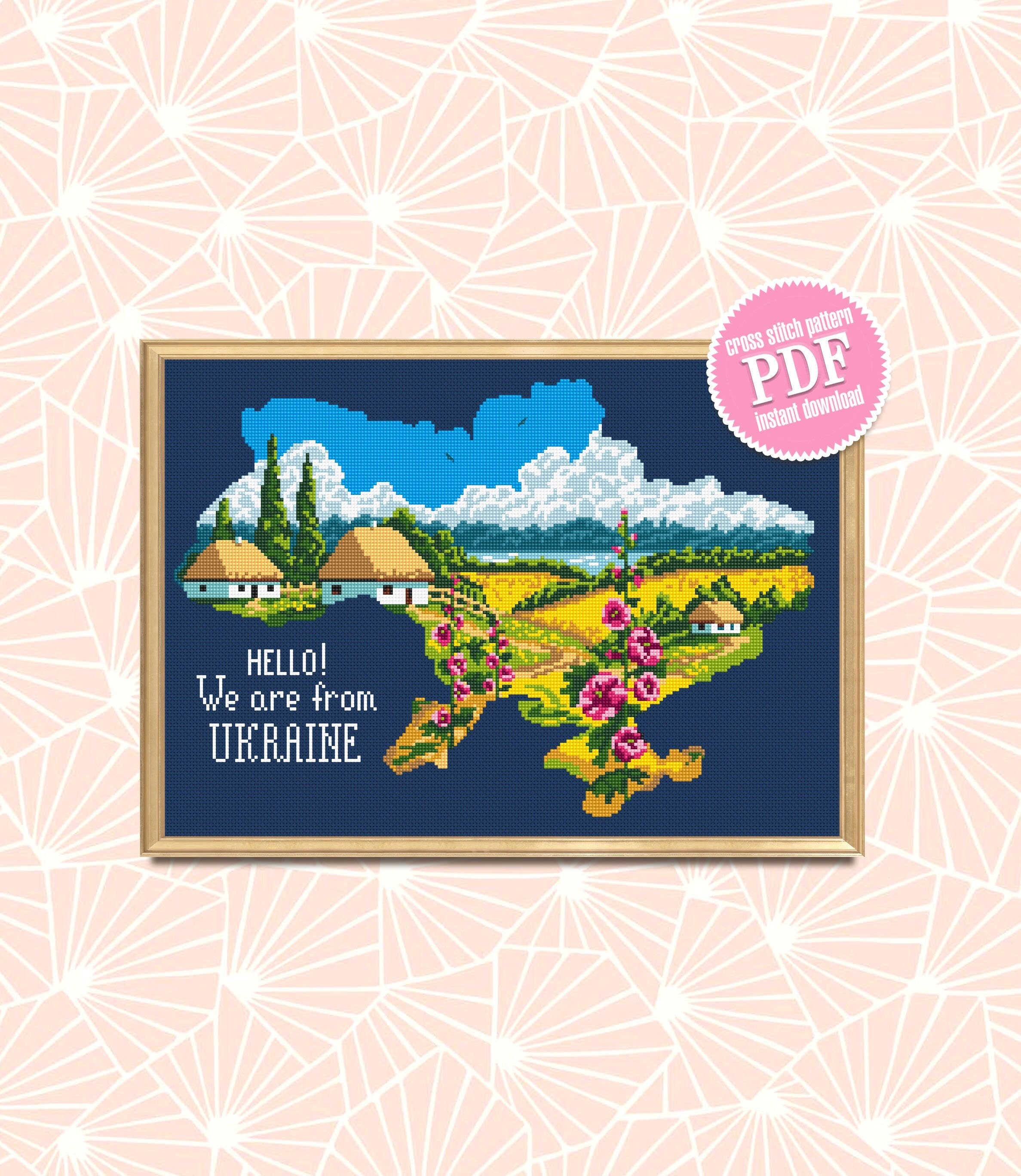 Ukraine Map Cross Stitch Pattern PDF Nature Cross Stitch - Etsy