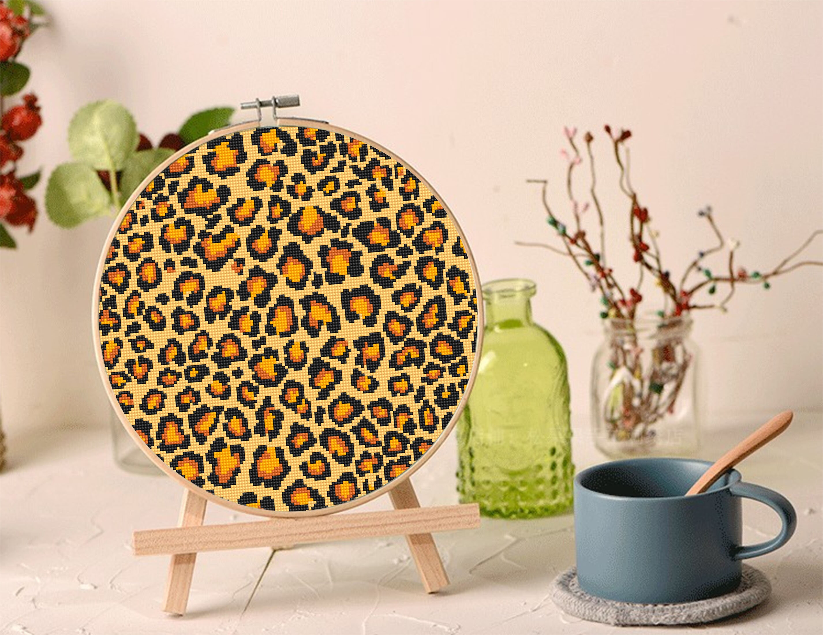 Leopard Background Cross Stitch Pattern PDF Animal Skin - Etsy