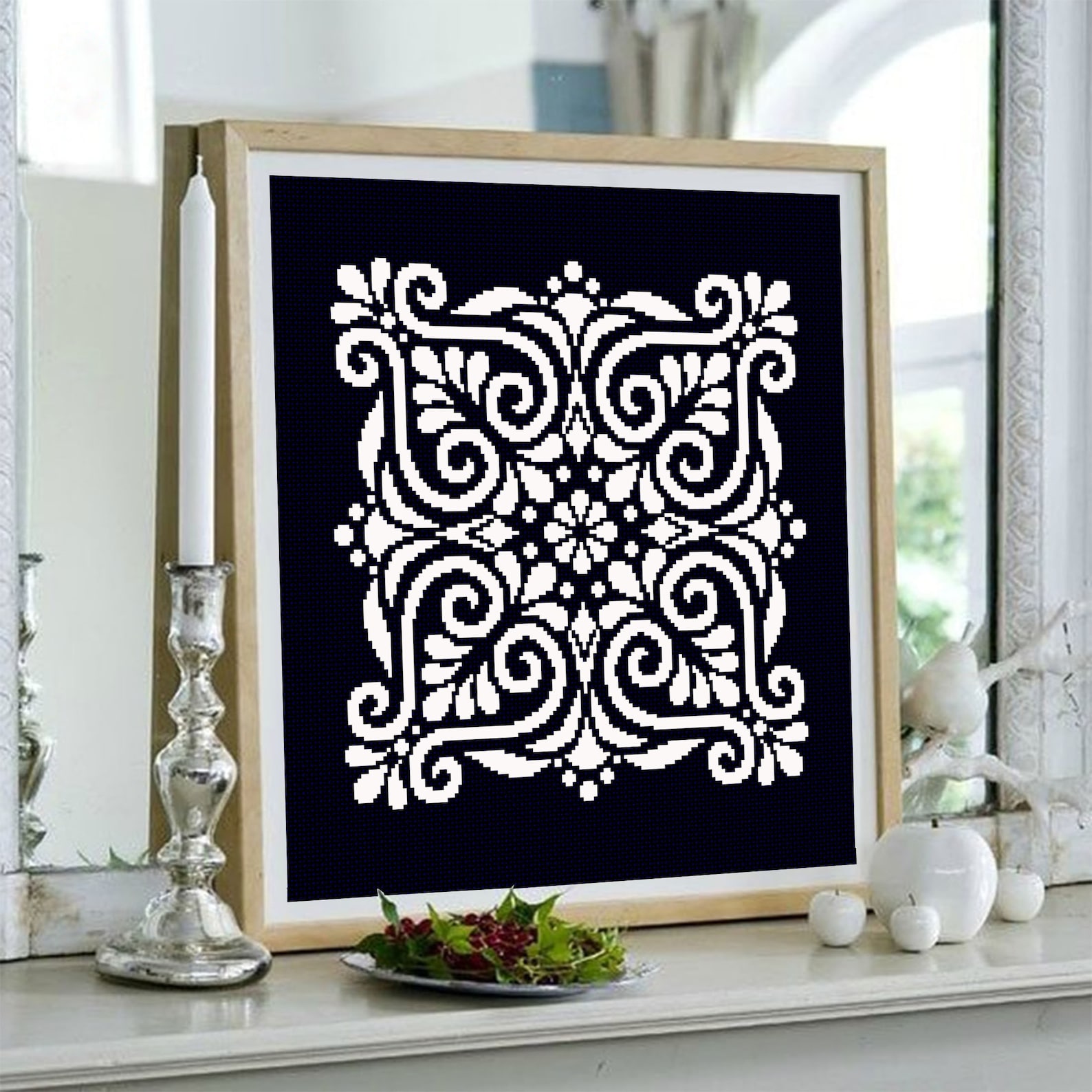 Square Mandala Cross Stitch Pattern Download PDF Modern Vintage ...