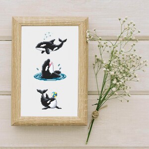Killer Whale Cross Stitch Pattern PDF Set of 3 Orca Whale Patterns ...