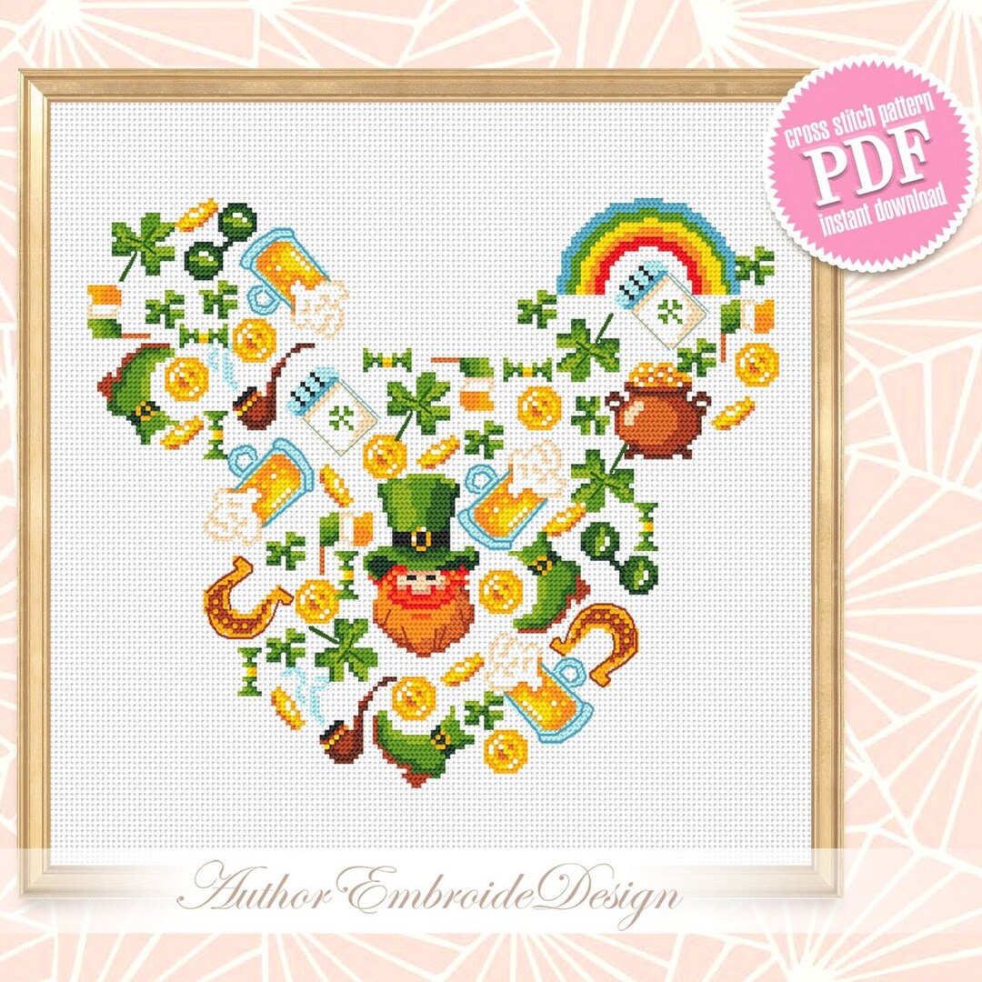 Sampler St Patrick Day Cross Stitch Pattern Download PDF Mouse ...