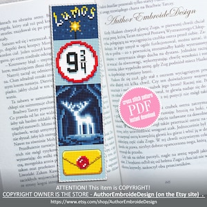 Magic Bookmark Cross Stitch Pattern PDF Download, Fantasy Bookmark ...