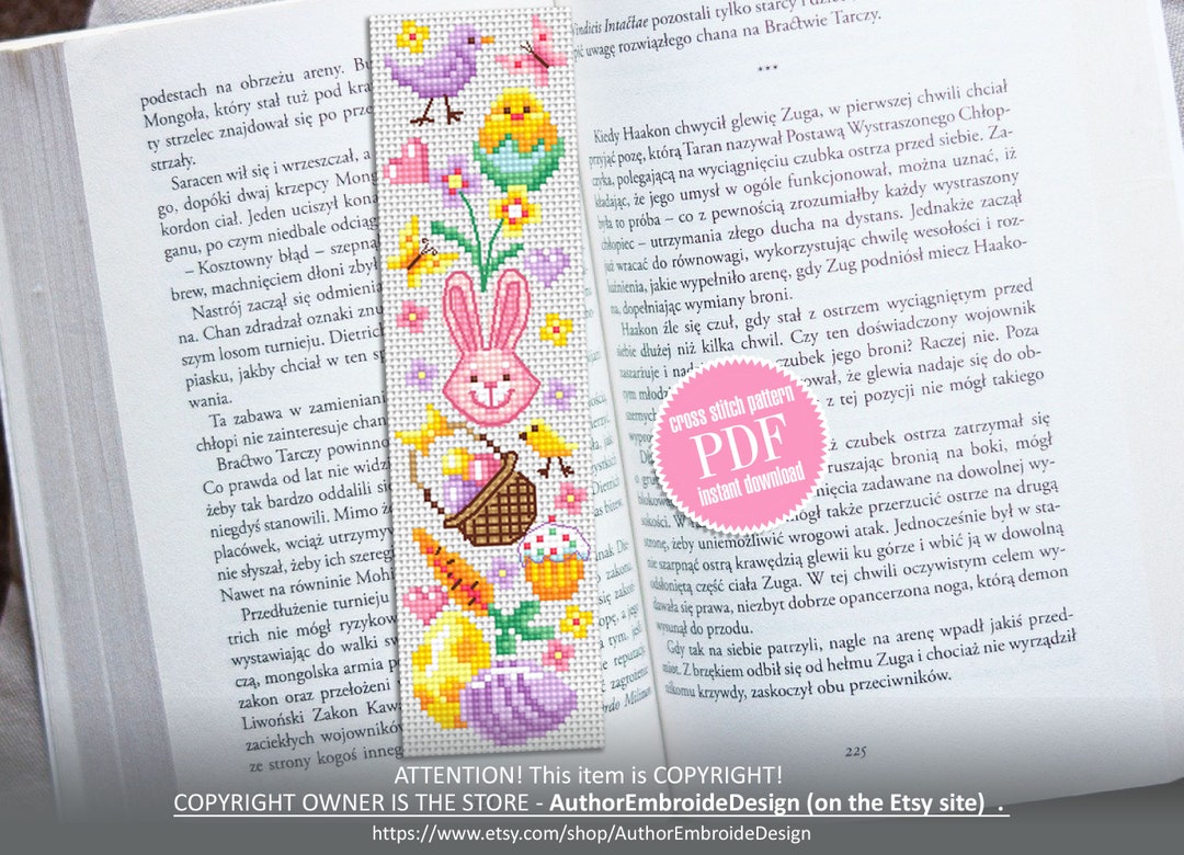 Easter Bookmark Cross Stitch Pattern PDF Download Easter Bunny Cross ...