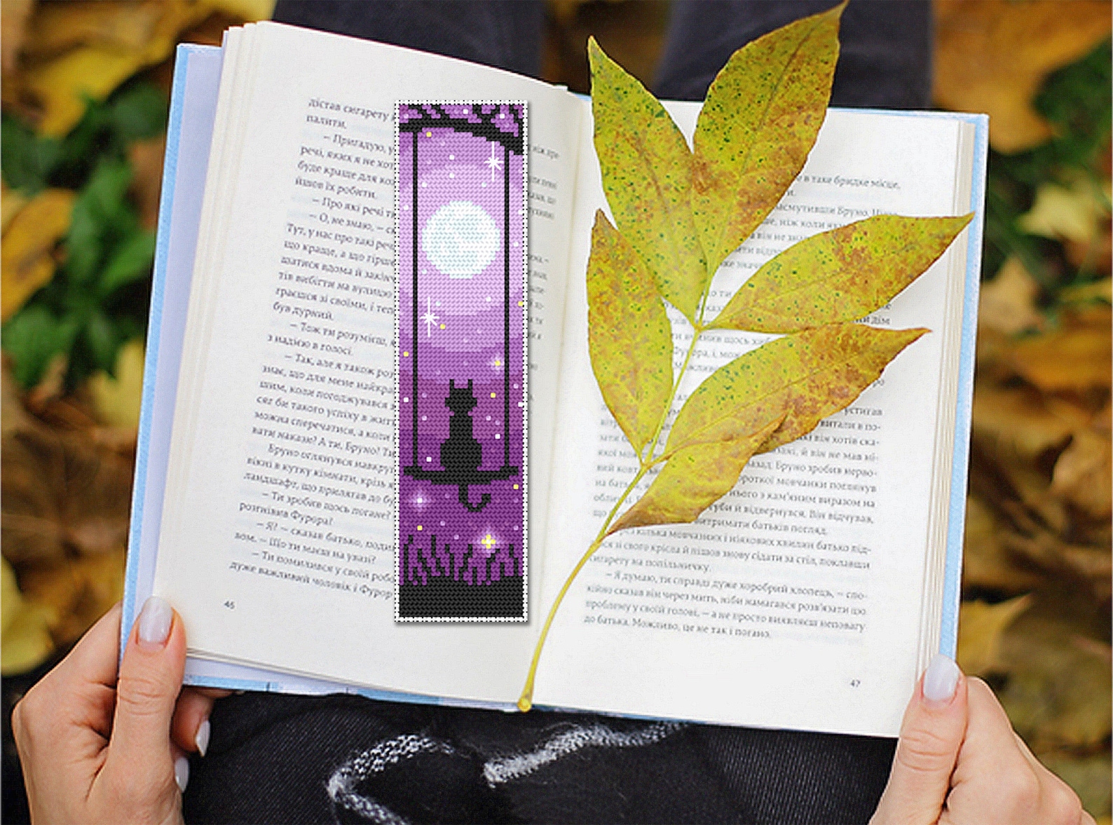 Cat Bookmark Cross Stitch Pattern Download PDF Funny Handmade - Etsy