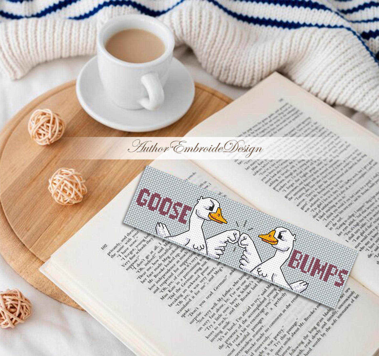 Goose Bumps Bookmark Cross Stitch Pattern PDF Download Silly Goose ...