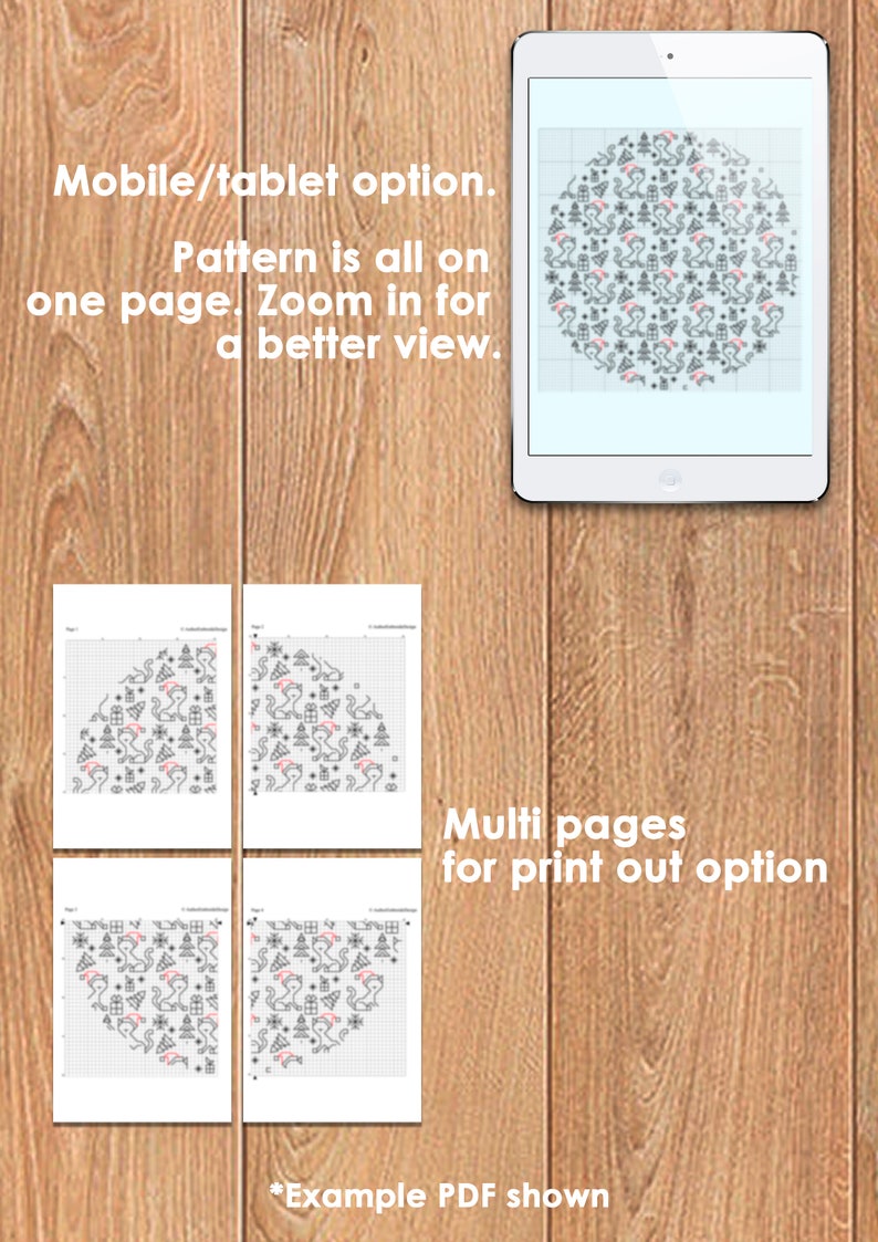 Cat Geometric Blackwork Pattern PDF Easy Christmas Seamless - Etsy