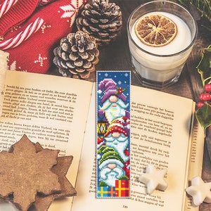Gnome Bookmark Cross Stitch Pattern Download PDF Christmas Gnome Cross ...