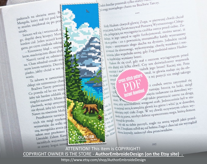 Glacier National Park Bookmark Cross Stitch Pattern PDF Download Nature ...