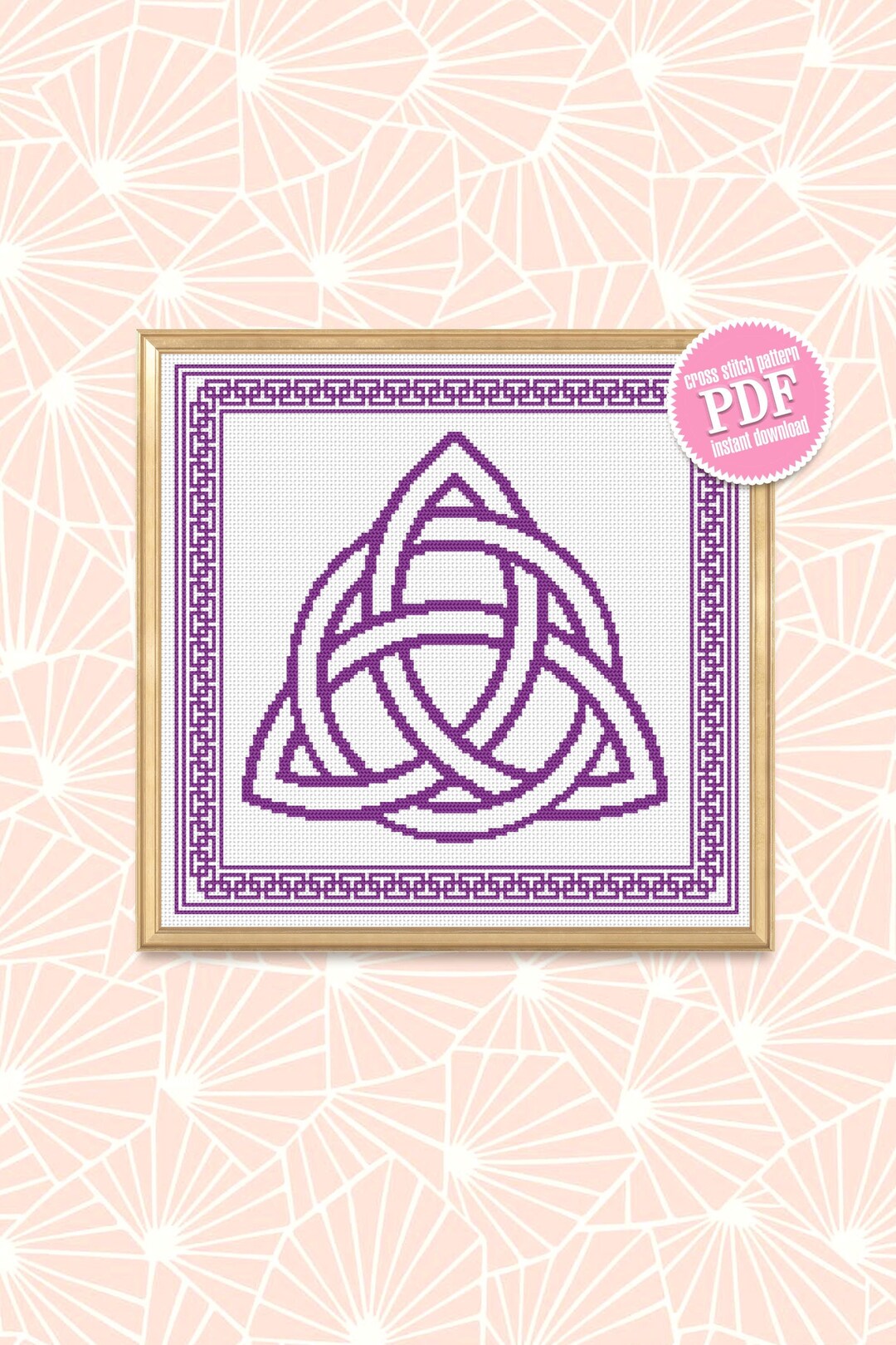 Celtic Trinity Knot Cross Stitch Pattern Download PDF Mandala - Etsy