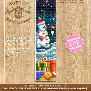 Christmas Bookmark Set Cross Stitch Pattern Download PDF Handmade ...