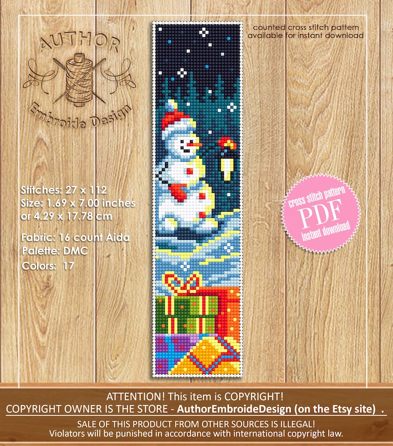 Christmas Bookmark Set Cross Stitch Pattern Download PDF - Etsy