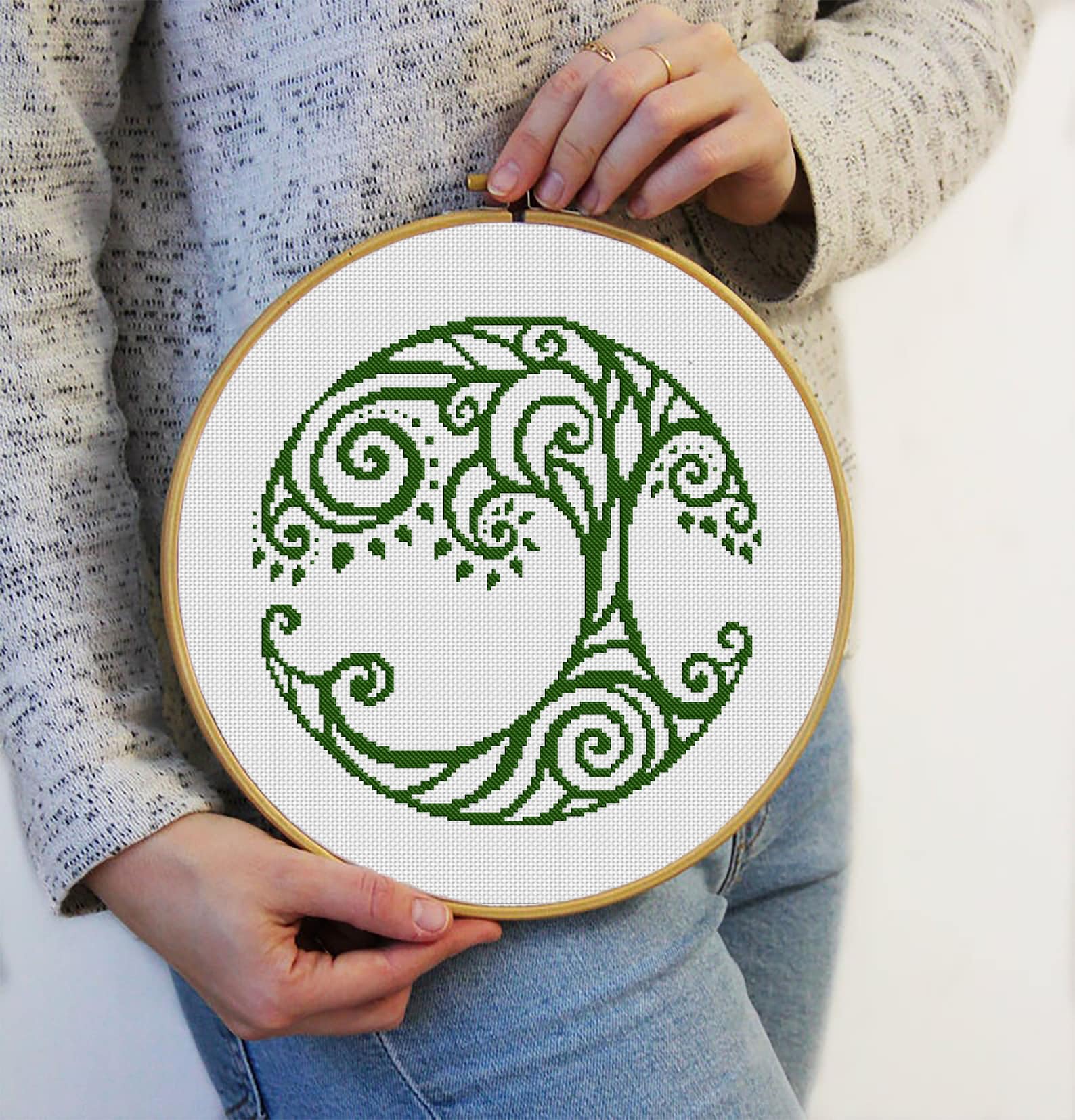 Tree of Life Cross Stitch Pattern Digital PDF Simple Mandala | Etsy