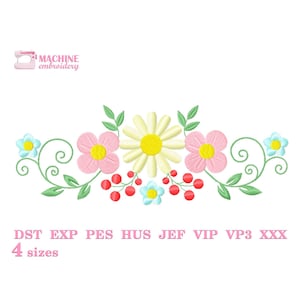 Flowers Embroidery Design Machine Embroidery Pattern 4 Sizes, Flower ...