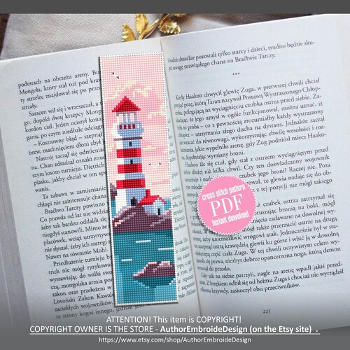 Bookmark Cross Stitch Pattern Download PDF Cute Handmade - Etsy
