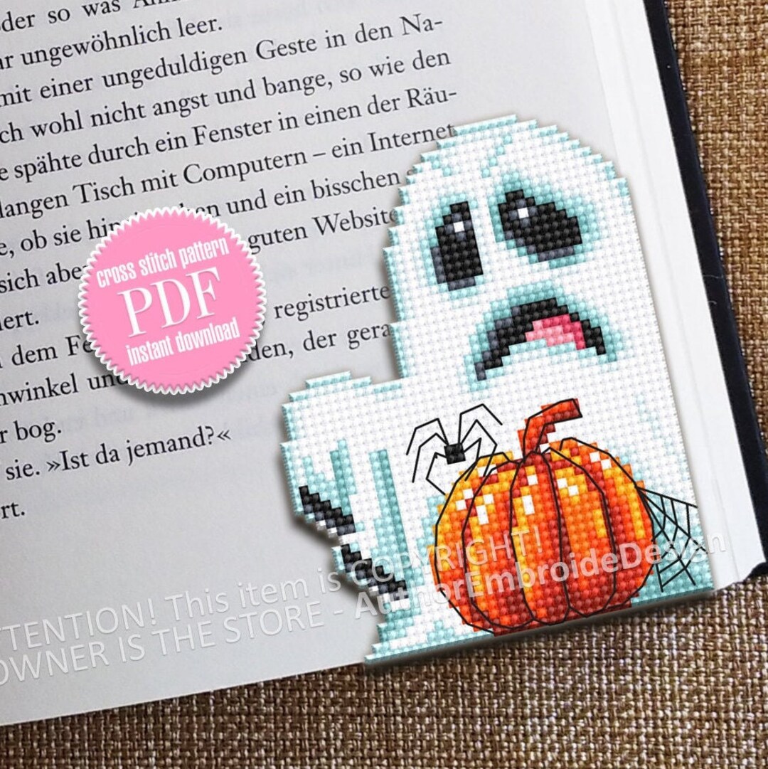 Halloween Corner Bookmark Cross Stitch Pattern PDF Download Spooky ...