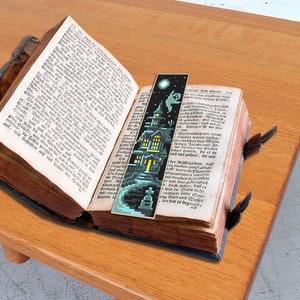 Halloween Bookmark Cross Stitch Pattern PDF Download Haunted House ...