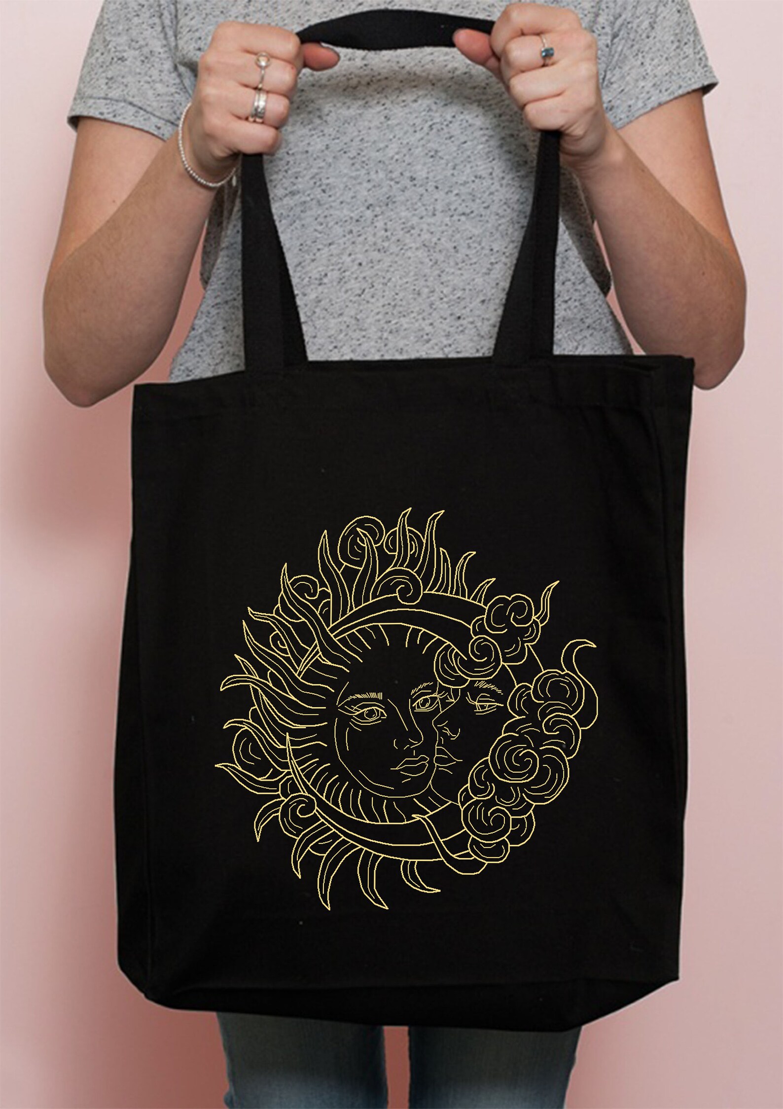 Sun and Moon Blackwork Pattern PDF Moon Magic Blackwork - Etsy