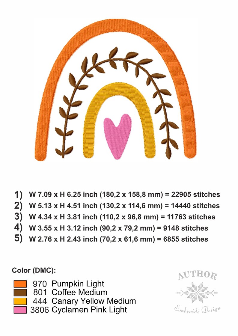 Boho Rainbow Embroidery Design Bundle Machine Embroidery - Etsy