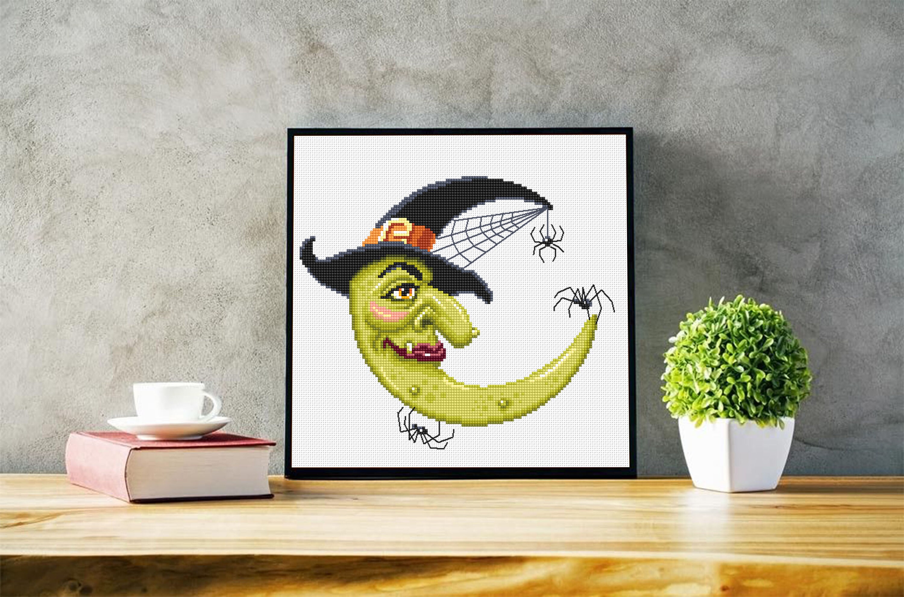 Crescent Moon Witch Cross Stitch Pattern Download PDF - Etsy