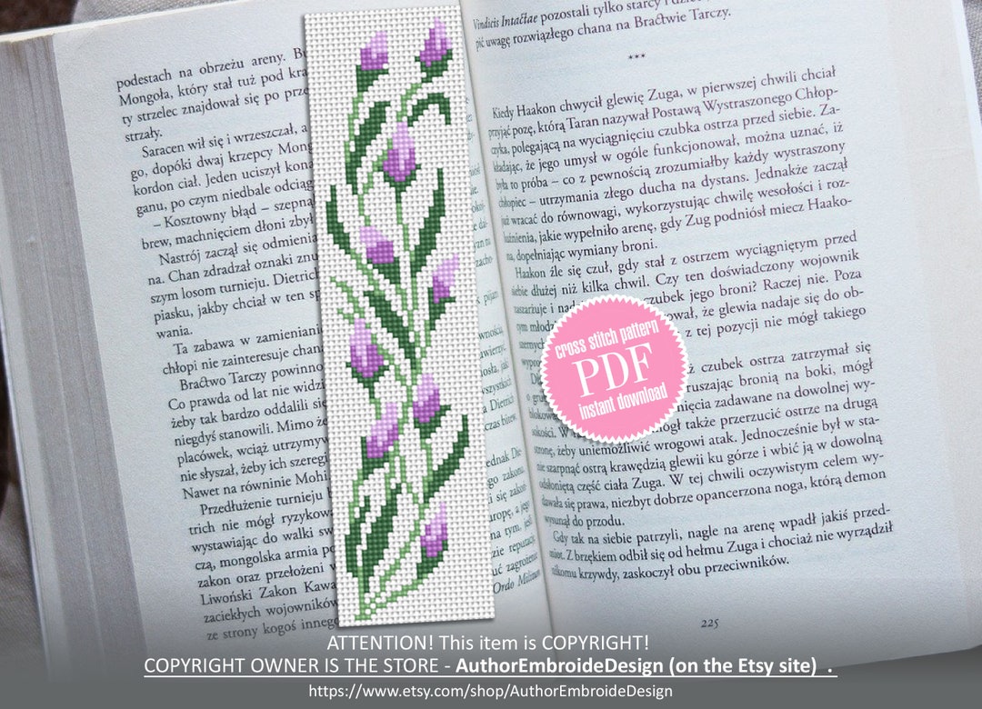 Flower Bookmark Cross Stitch Pattern PDF Download Small Floral Cross ...
