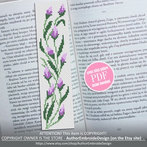 Flower Bookmark Cross Stitch Pattern PDF Download Small Floral Cross ...