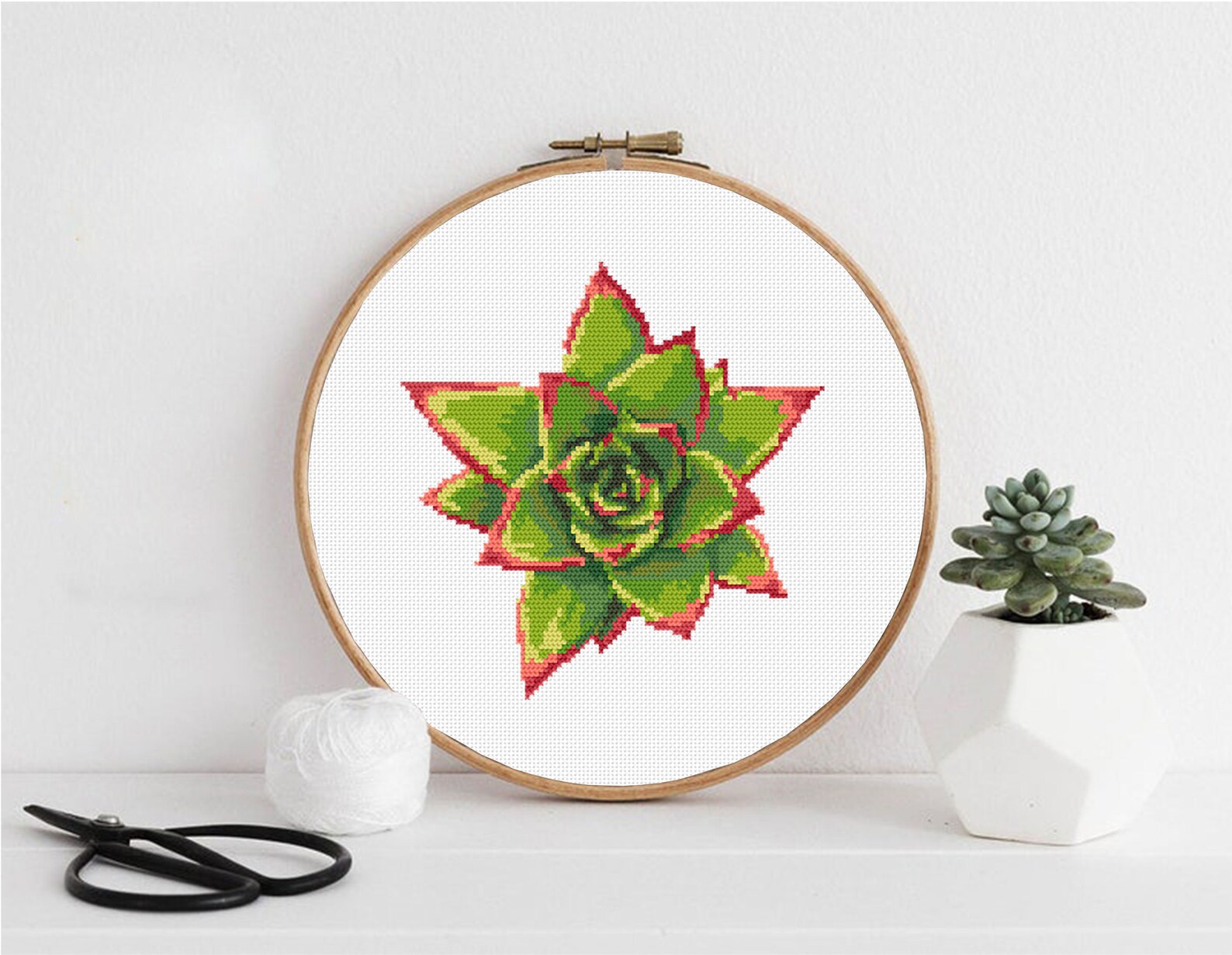 Succulent Plant Cross Stitch Pattern Download PDF, Awesome Floral Cross ...