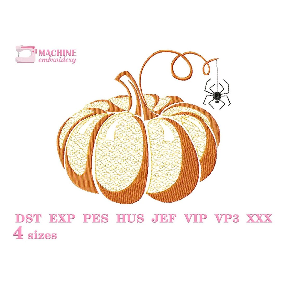 Fall Pumpkin Embroidery Designs Machine Embroidery Pattern 4 Size ...