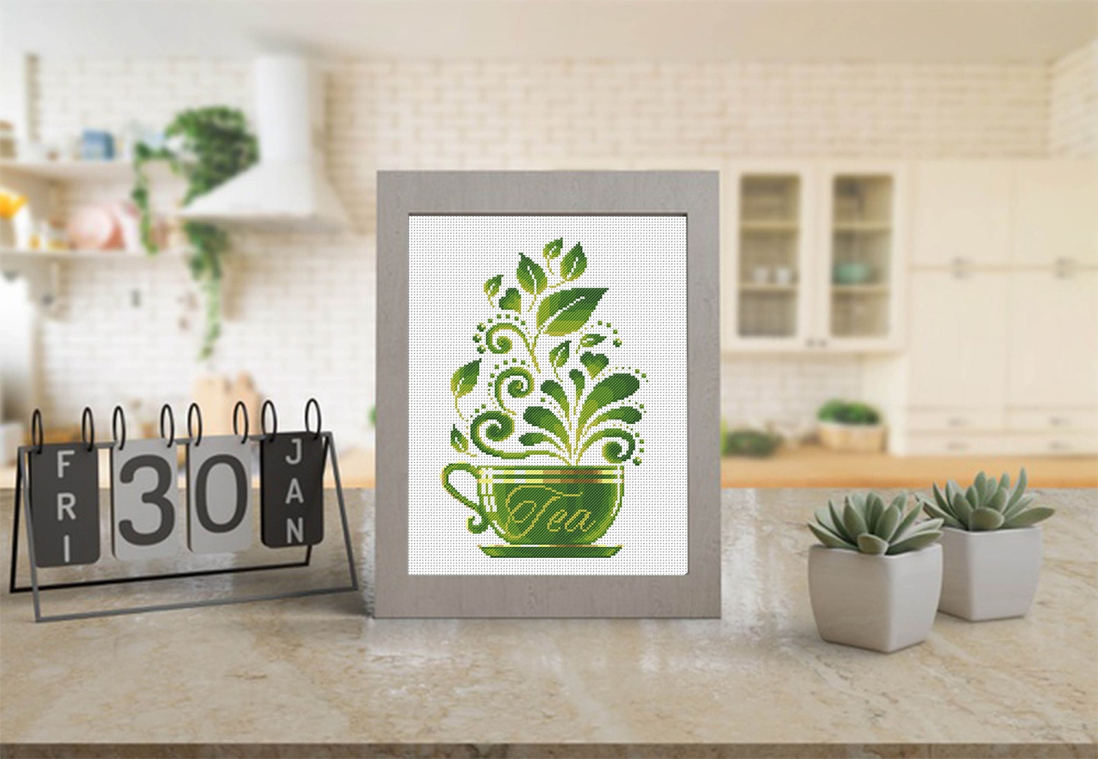 Tea Cup Cross Stitch Pattern Download PDF Awesome Kitchen - Etsy