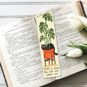 Cat Bookmark Cross Stitch Pattern Download PDF Black Cat Cross Stitch ...