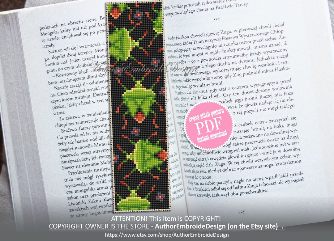 Beetle Bookmark Cross Stitch Pattern PDF Download Green Stink Bug Cross ...
