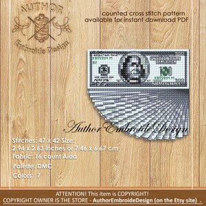Dollar Corner Bookmark Cross Stitch Pattern PDF Download Stack of Money ...